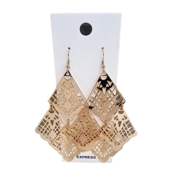 Express | Jewelry | Express Gold Plated Long Chandelier Hook Earrings ...